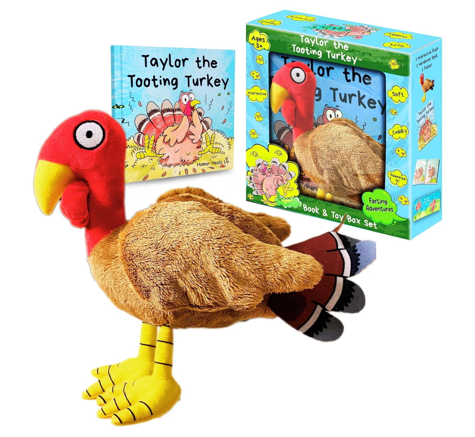 Taylor the Tooting Turkey Interactive Toy and Book Box Set – Humor Heals Us